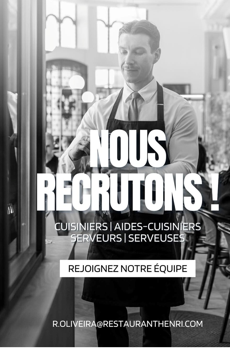 Offre d’emploi de sous-chef chez Henri Brasserie française, Montréal ...